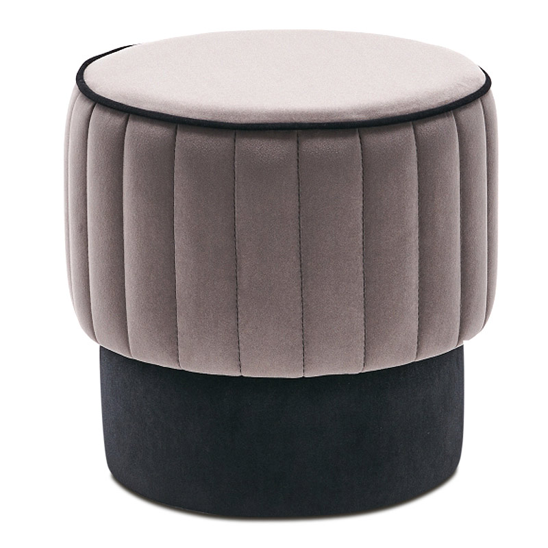 Rose Megapap velvet stool in grey color 40x40x40cm. cyprus