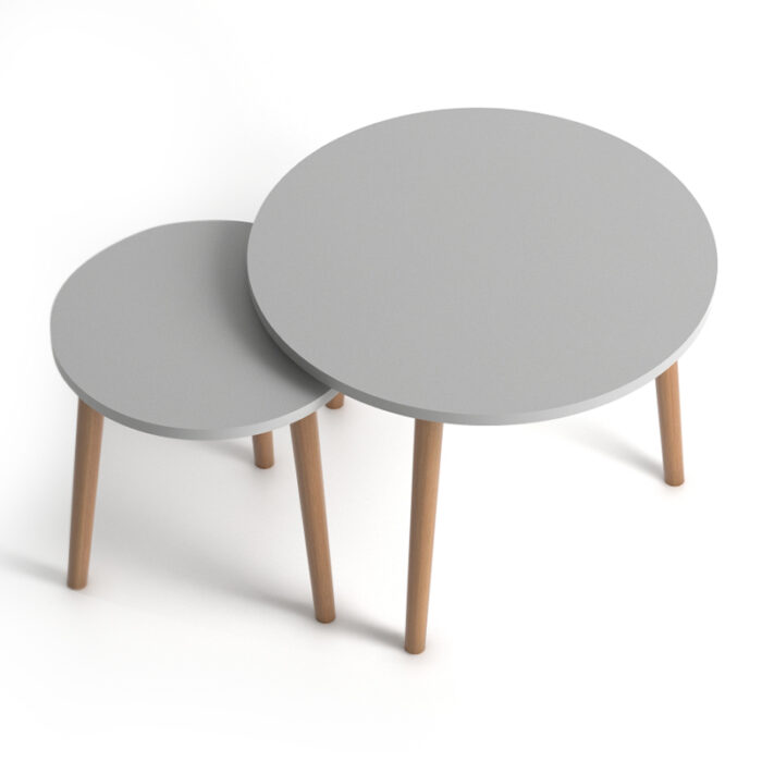 Roma Megapap melamine set of two coffee tables in white color ...