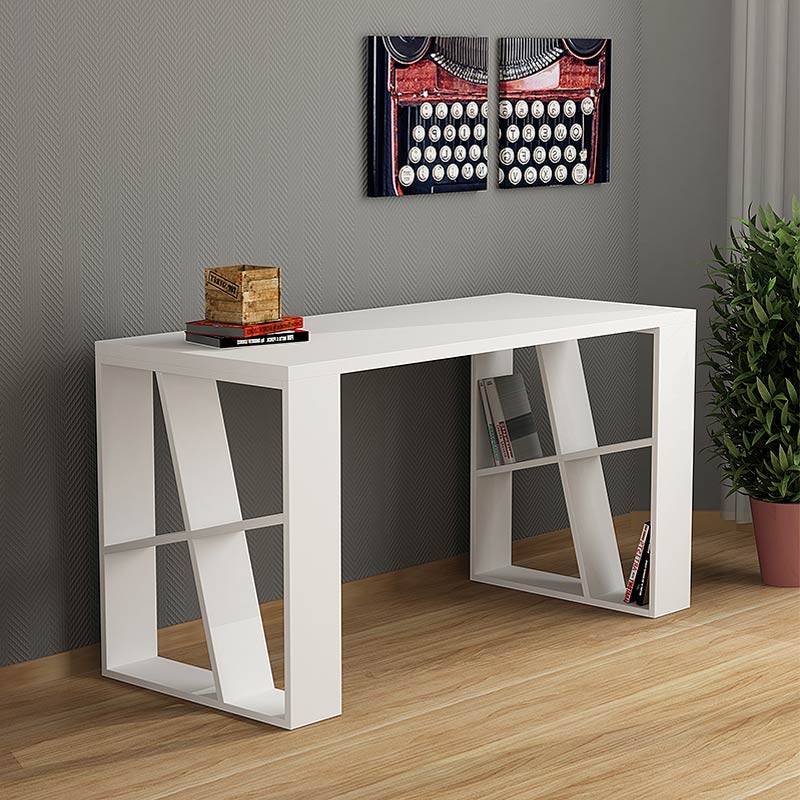 Honey Megapap melamine desk in white color 137x60x75cm cyprus