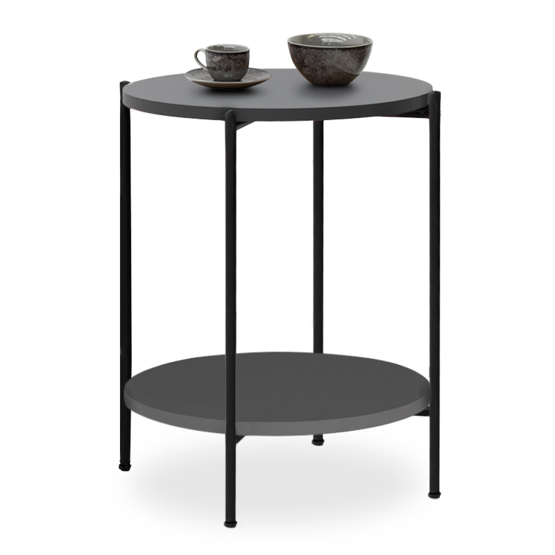 Argento Megapap metallic - melamine side table in anthracite color ...