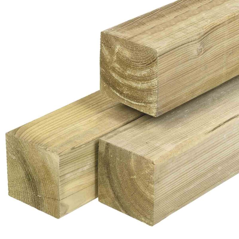 Planed Impregnated Wooden Post 7×7×240 cm