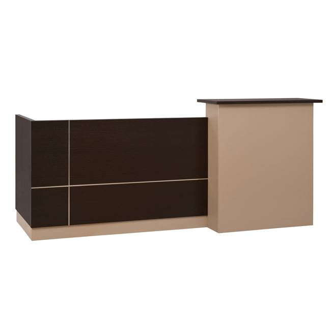 RECEPTION DESK DALTON HM2068.01 MELAMINE IN WENGE-BEIGE 240x80x106Hcm ...