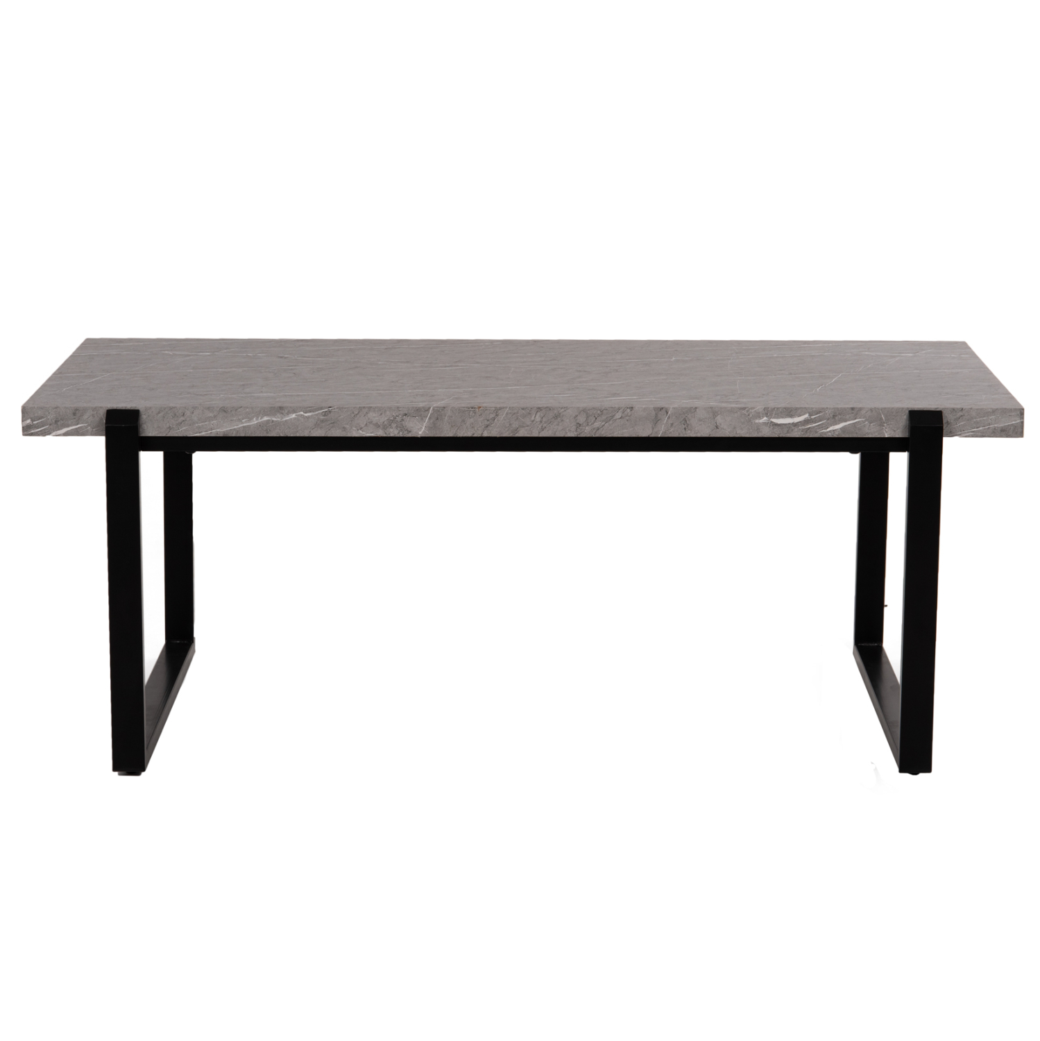 COFFEE TABLE SHABEN HM9585.02 MDF IN GREY MARBLE TABLETOP-BLACK METAL ...