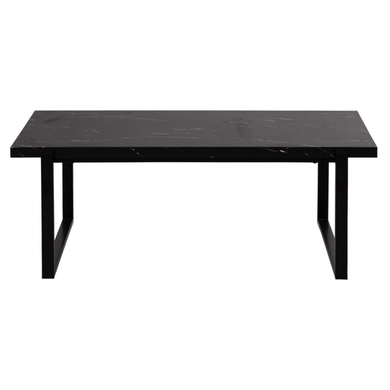 COFFEE TABLE SHABEN HM9585.01 MDF IN BLACK MARBLE TABLETOP-BLACK METAL ...
