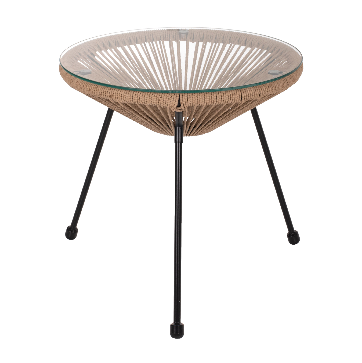 SIDE TABLE ALLEGRA PROFESSIONAL BLACK METAL LEGS RATTAN NATURAL HM5873 ...