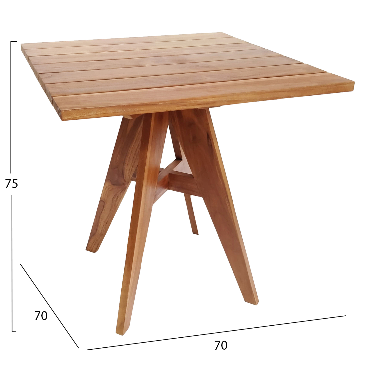 OUTDOOR SQUARE DINING TABLE LEO HM9918 TEAK WOOD 70x70x75Hcm. cyprus