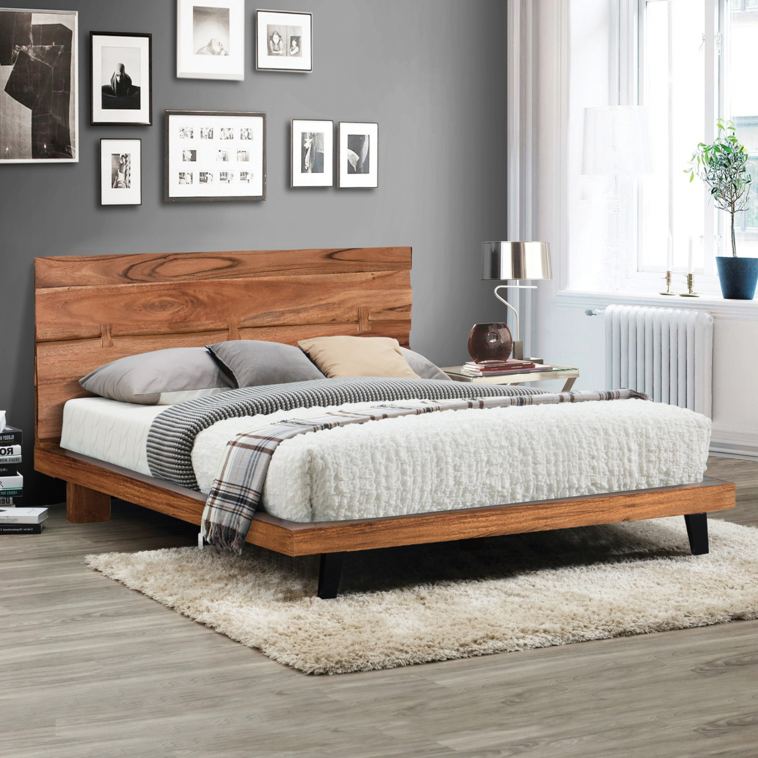 Bed Fansi from solid acacia wood HM8472.11 160x200 cyprus