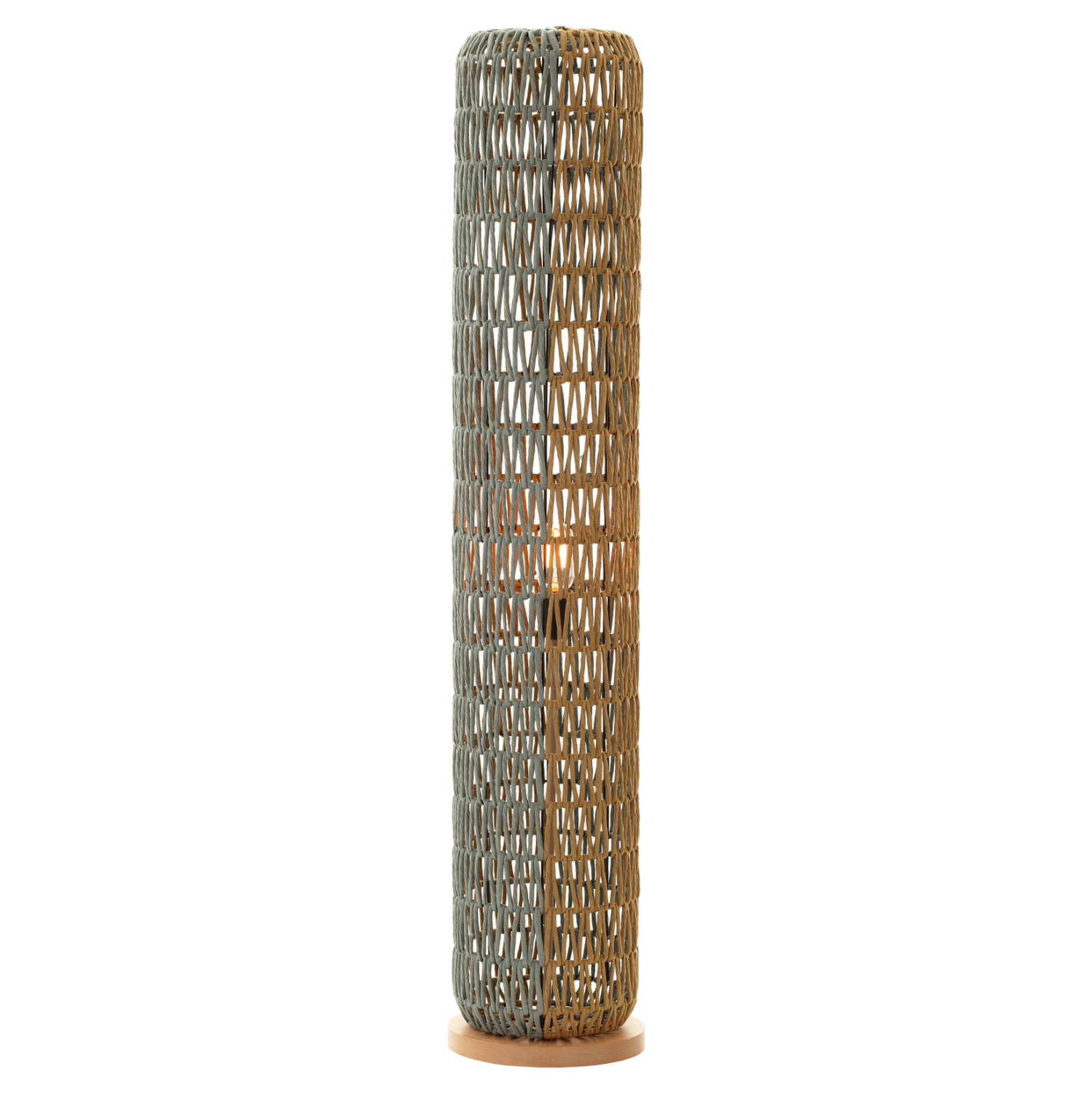 FLOOR STANDING LAMP HM4356 METAL-PAPER ROPE IN BEIGE-PISTACHIO GREEN ...