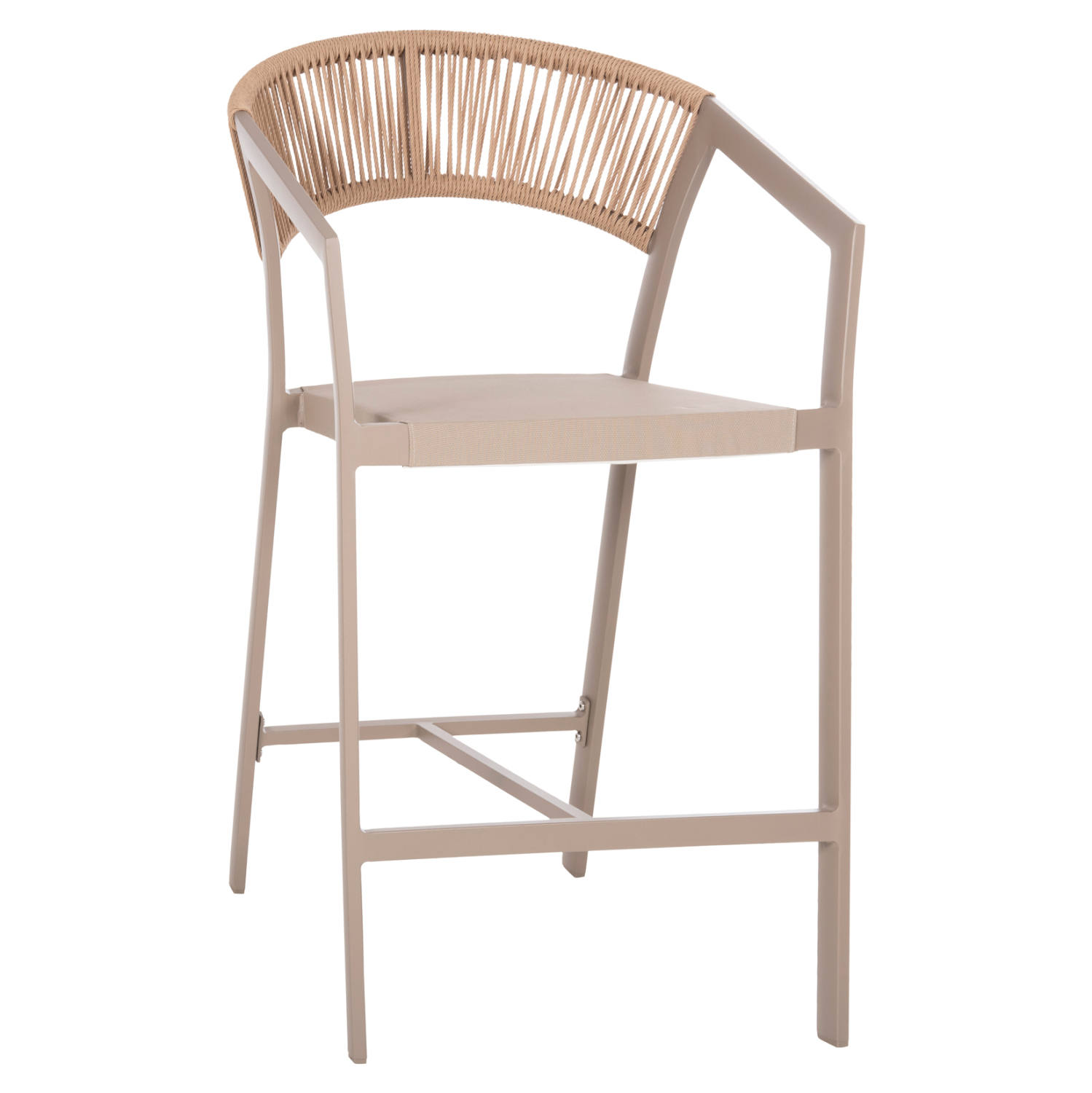 BAR STOOL ALUMINUM IN CHAMPAGNE HM5892.33 MEDIUM HEIGHT WITH ARMS ...