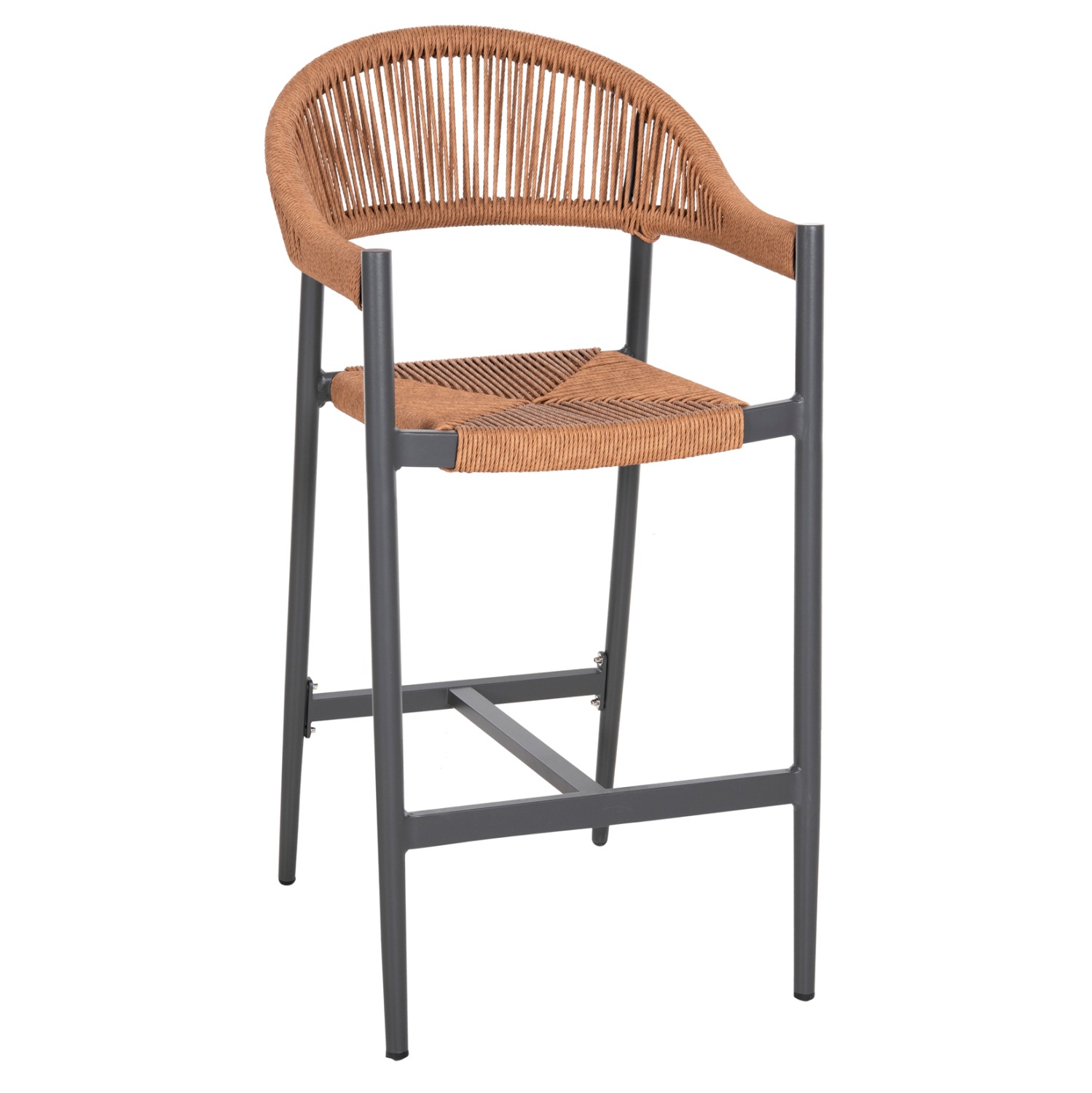 ALUMINUM BAR STOOL GREGG HM5788.12 ANTHRACITE-SAND BEIGE SYNTHETIC ...