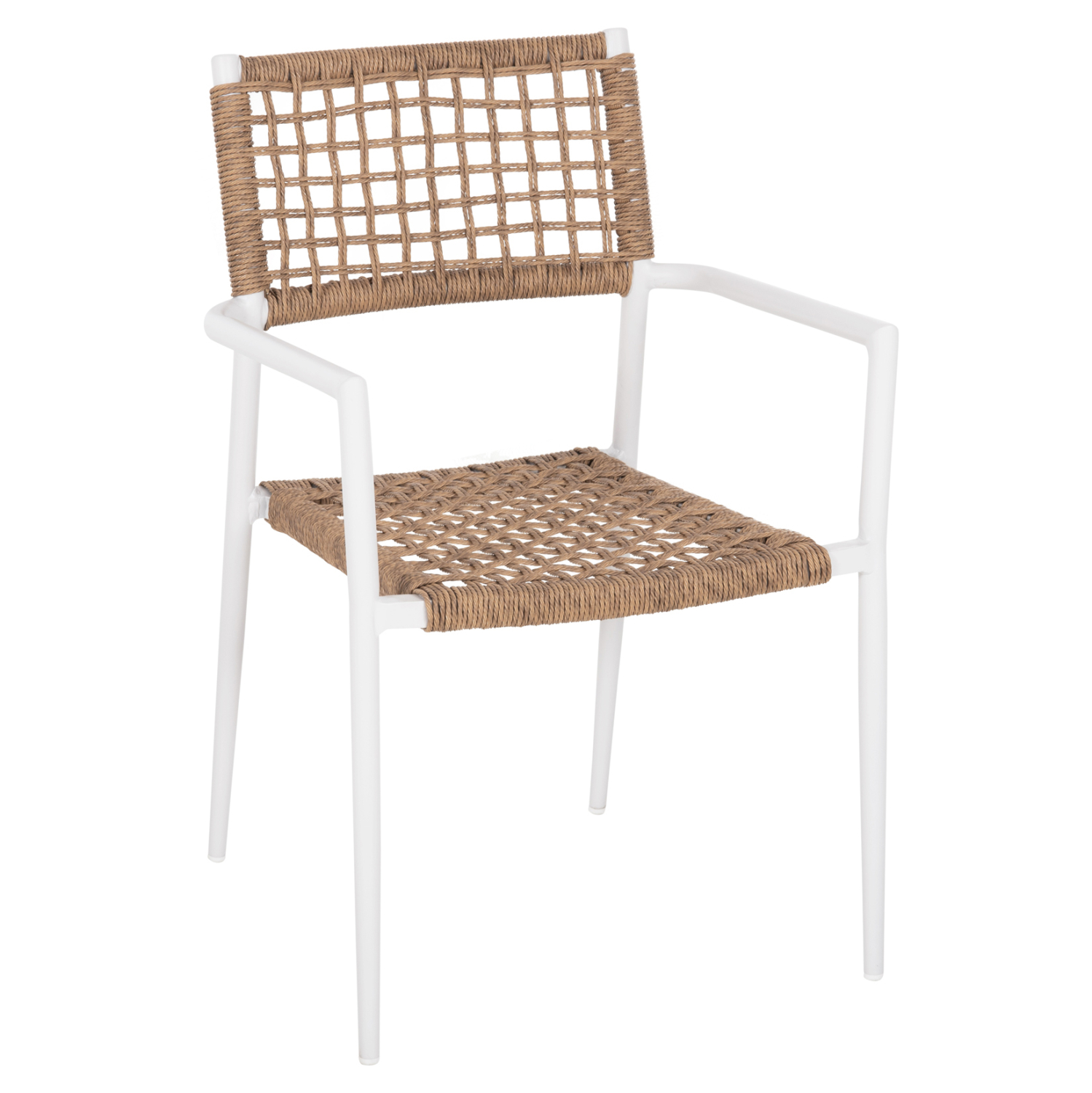 ARMCHAIR TRILAN HM6044.01 ALUMINUM IN WHITE-SYNTHETIC RATTAN IN NATURAL ...