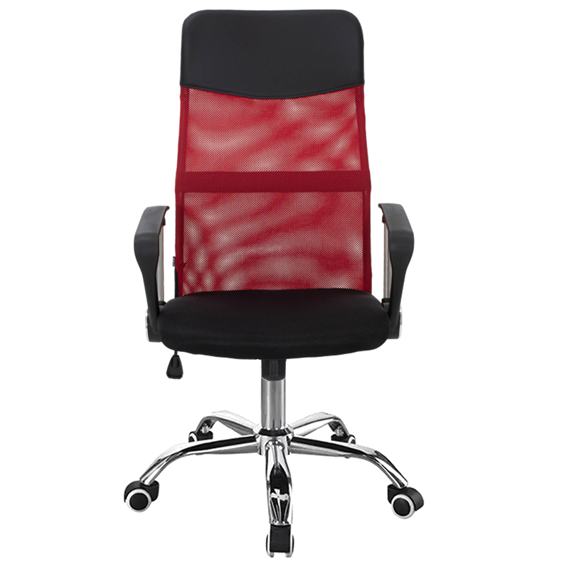Manager office chair Joel I pakoworld fabric mesh black red 60x60x109 118cm