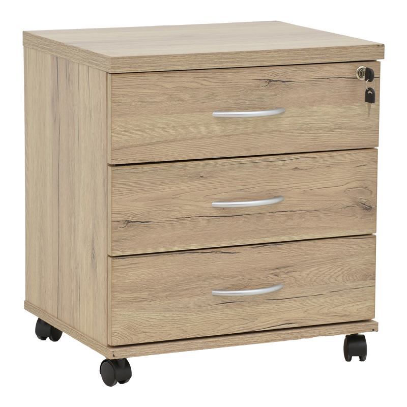 Office chest of drawers on casters Anze pakoworld natural melamine ...