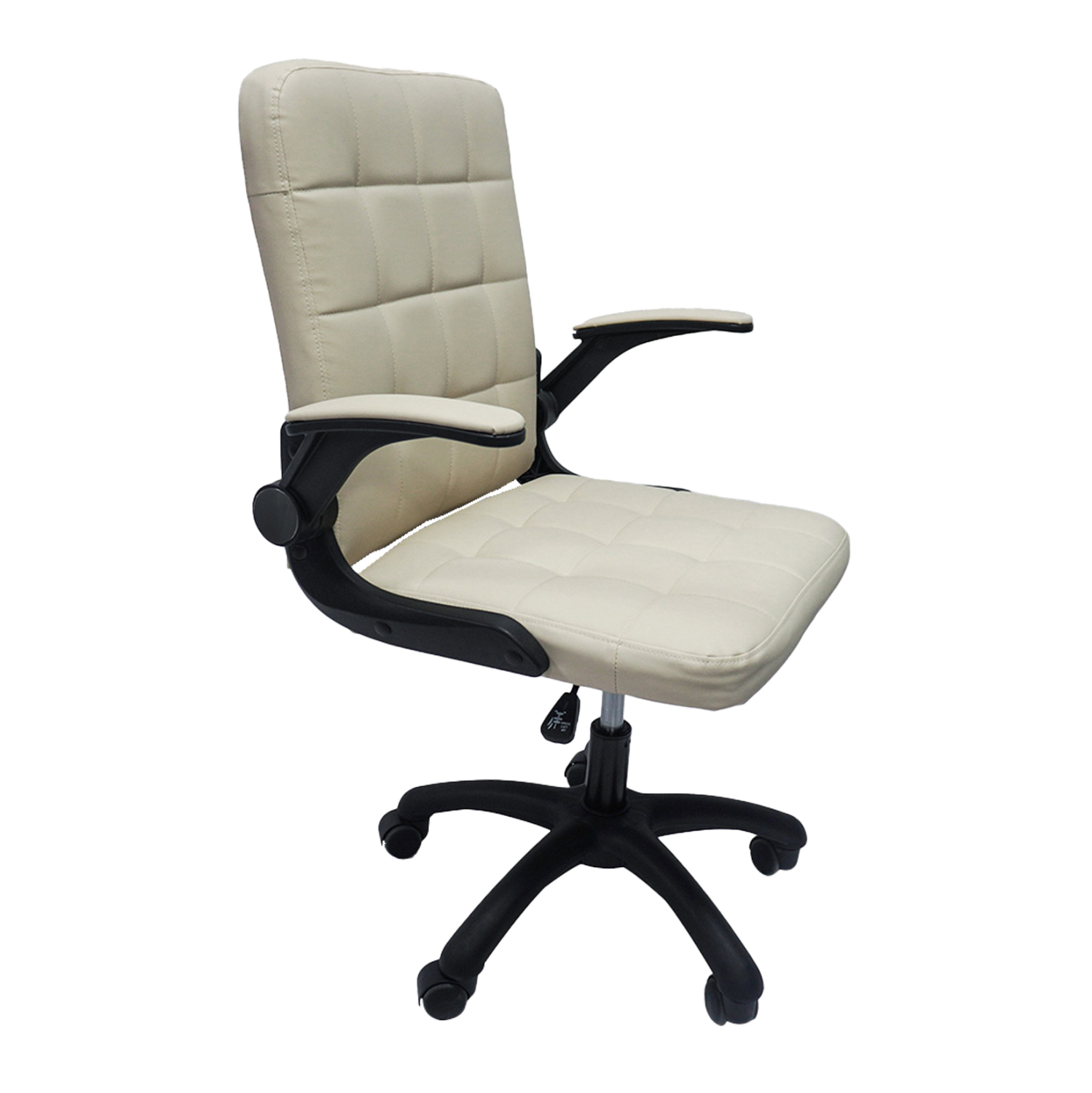 OFFICE CHAIR PORTIMA HM1197.04 BEIGE PVC-BLACK NYLON FRAME & BASE 69x53x98Hcm. cyprus