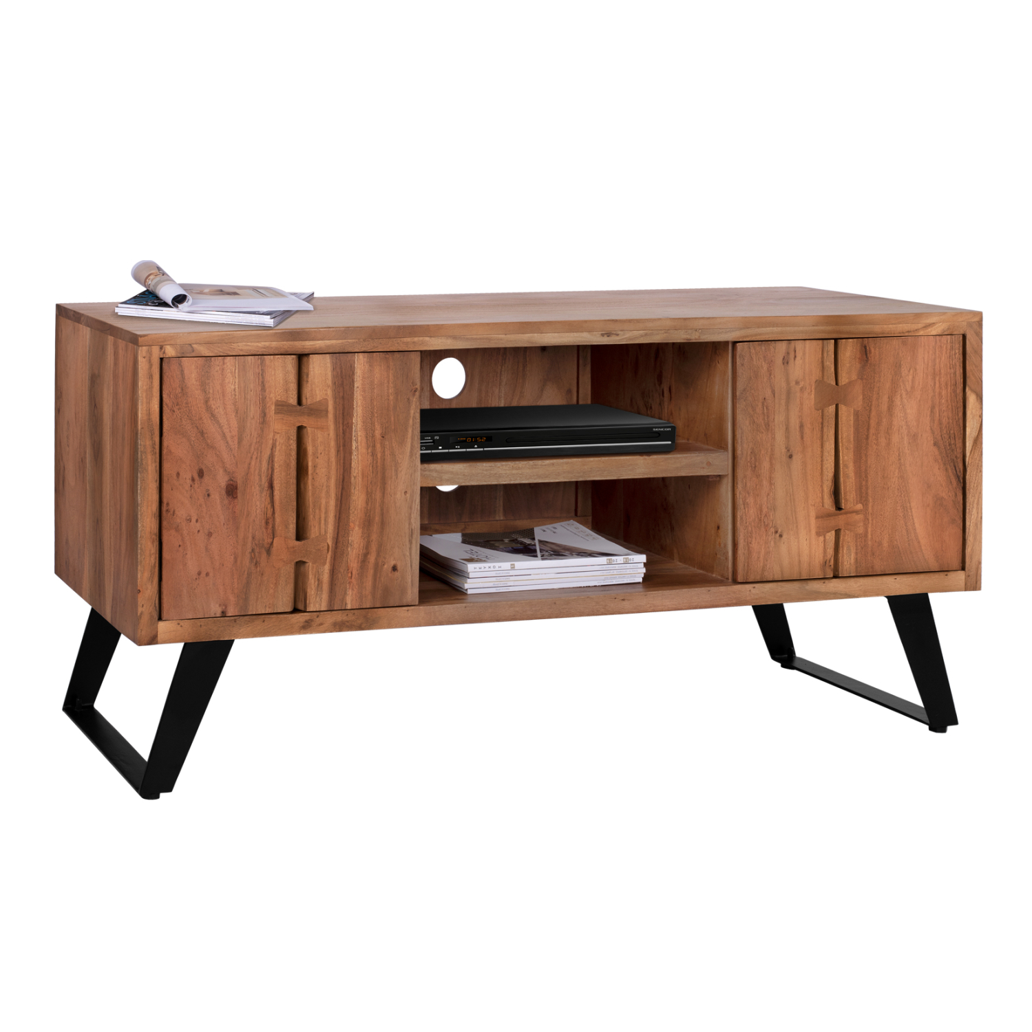 TV Furniture HM8177 Fansi from acacia solid wood natural 135x43x61.5 cyprus