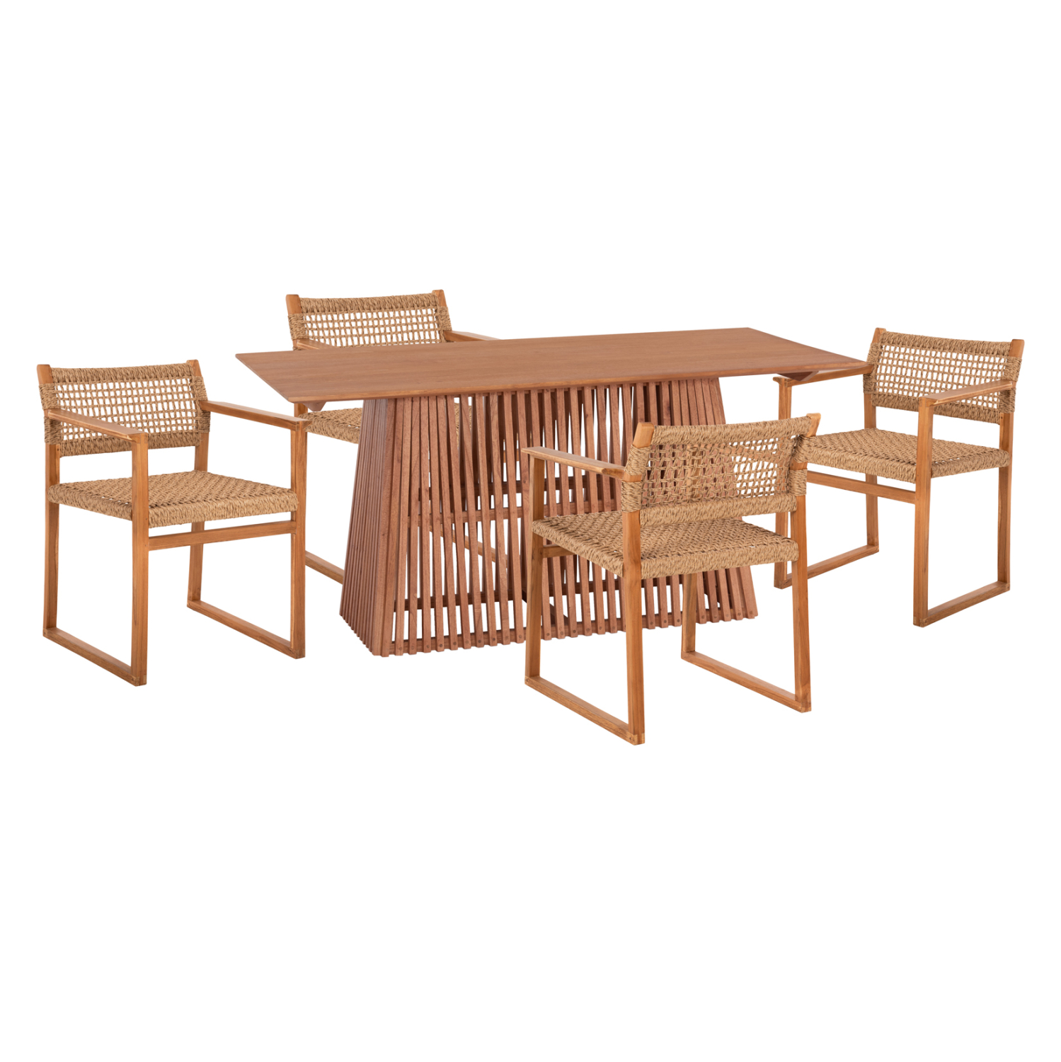 DINING SET 5PCS NARLEY HM21078.01 RECTANGULAR TABLE & 4 DINING CHAIRS ...