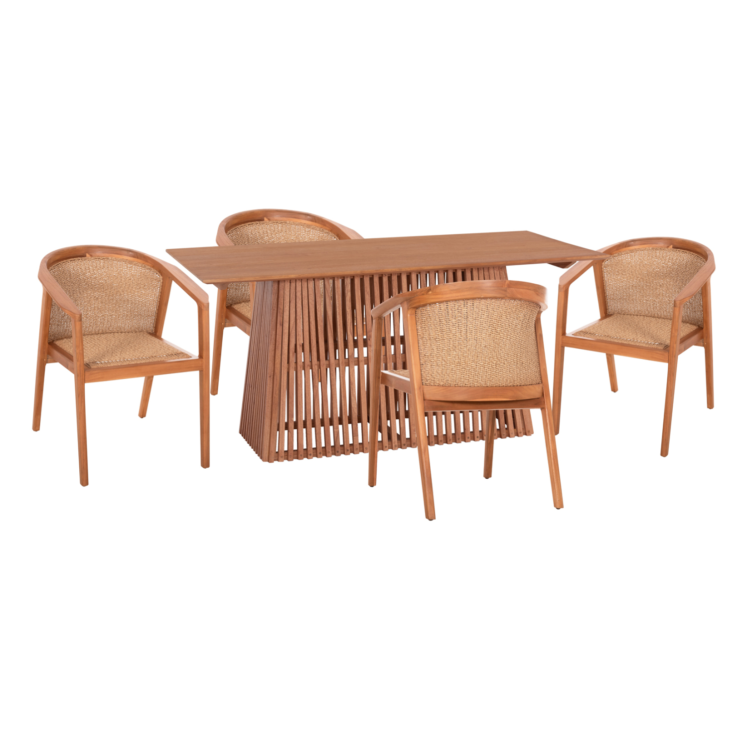 DINING SET 5PCS RENLY HM21078.02 RECTANGULAR TABLE & 4 DINING CHAIRS cyprus