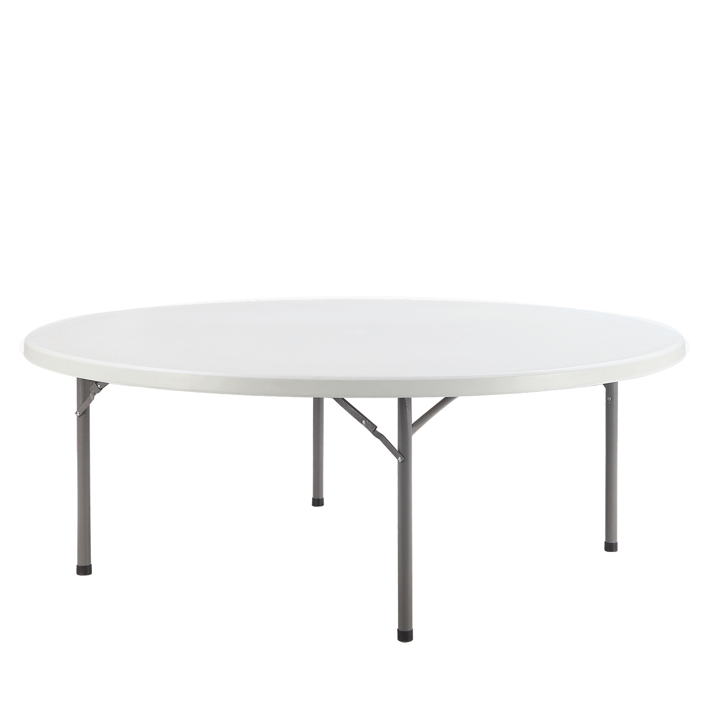 ArteLibre TILIA Round Folding Catering Table White/Gray HDPE/Metal ...