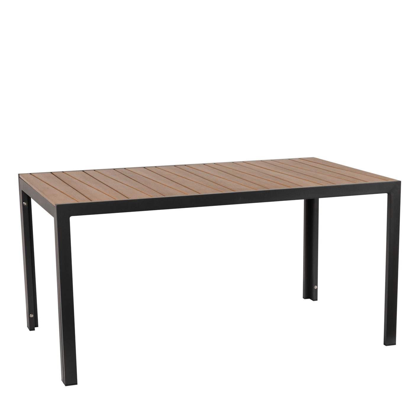 OUZOUD Garden Table Black/Walnut Aluminium/Wood 120x60x73cm cyprus