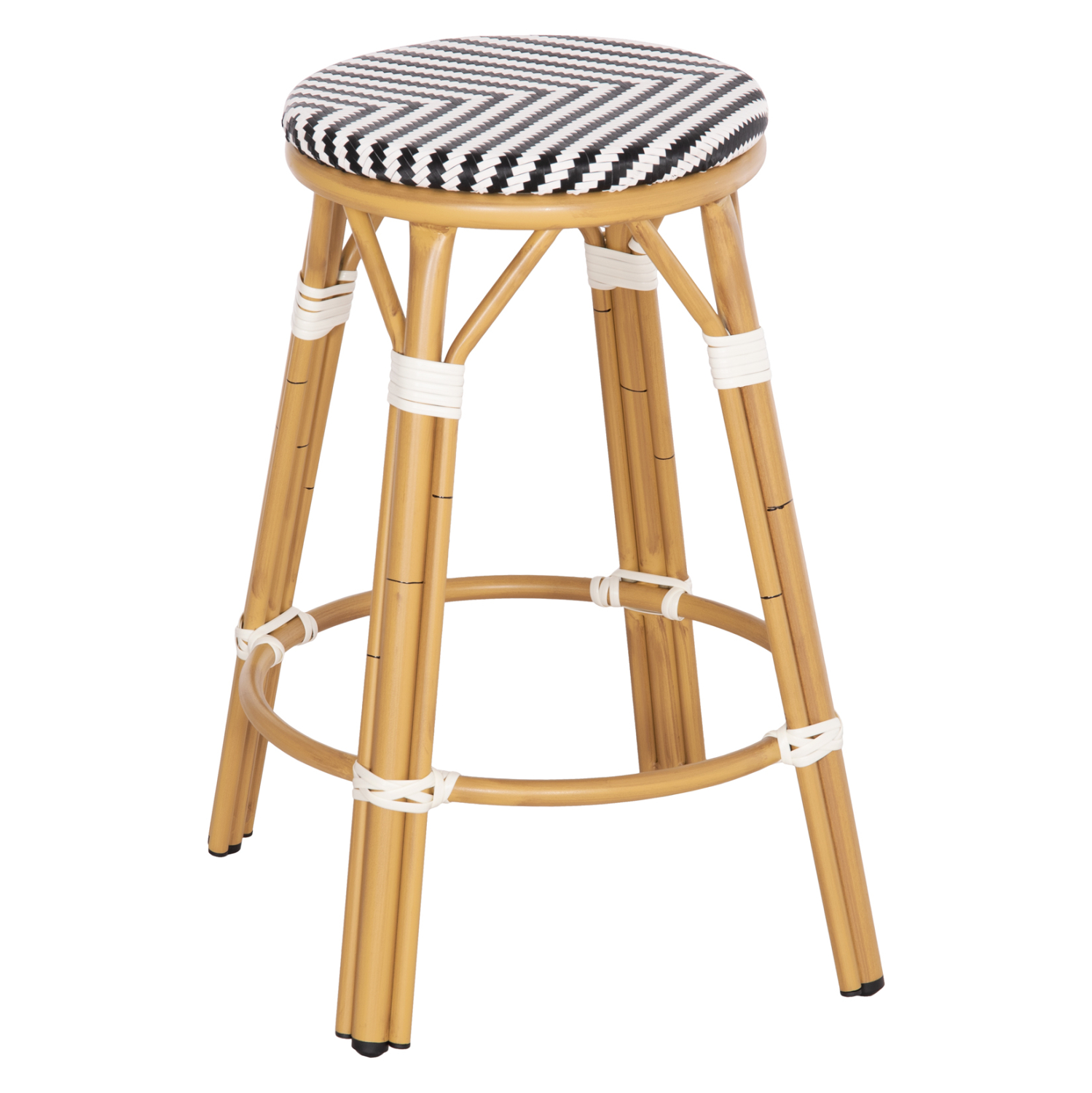ALUMINUM MEDIUM HEIGHT BAR STOOL CHINO HM6286.03 BAMBOO LOOK ...