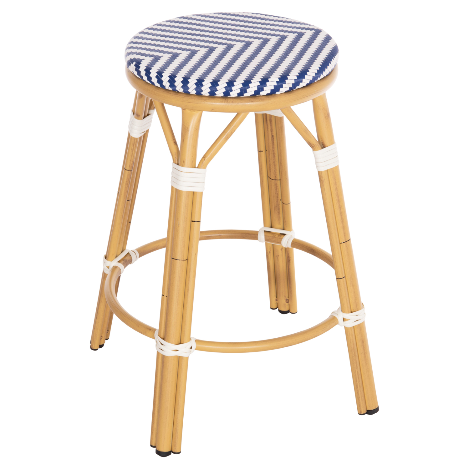 ALUMINUM MEDIUM HEIGHT BAR STOOL CHINO HM6286.05 BAMBOO LOOK ...