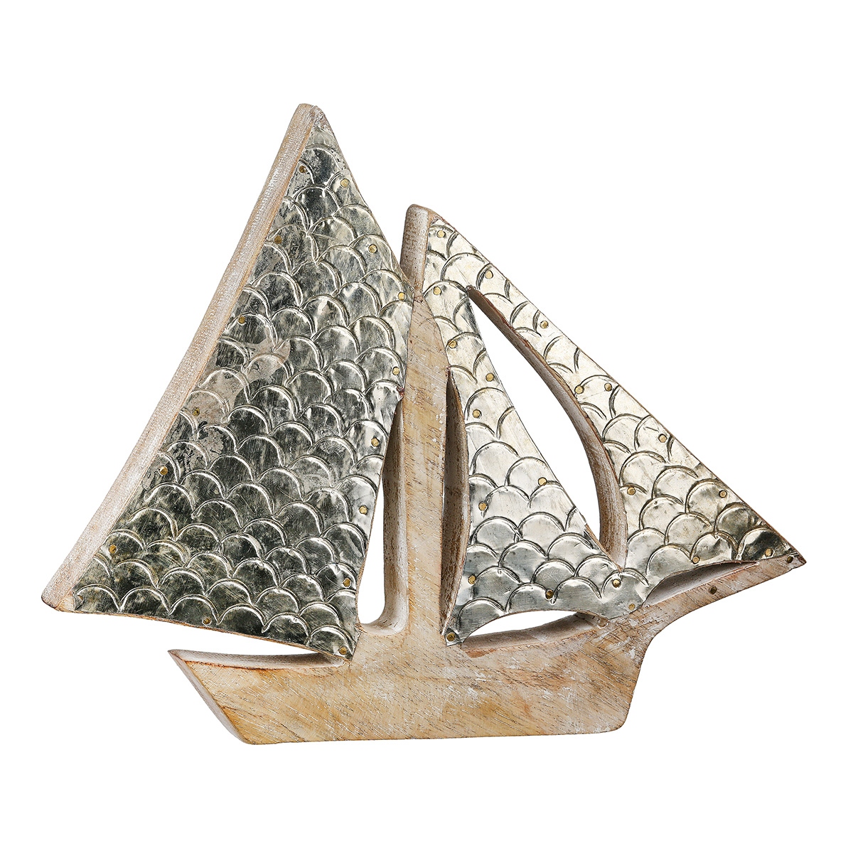 Decorative Object, Boat, Mango Wood, Natural Colors, Pu 4, L. 3 Cm, W ...