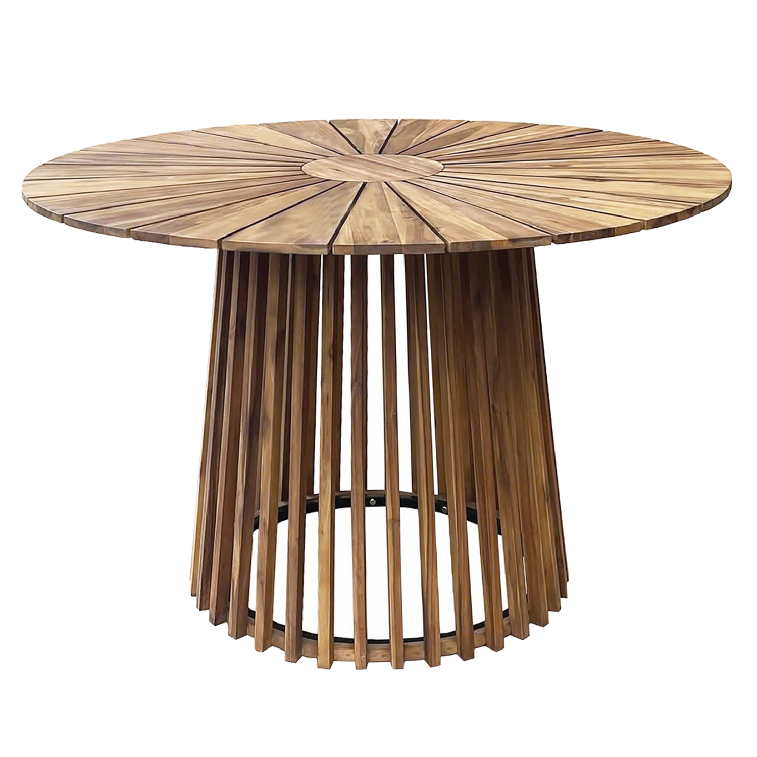 OUTDOOR DINING TABLE CRISTOBAL HM6234 ACACIA WOOD-METAL Φ120x76Hcm. cyprus