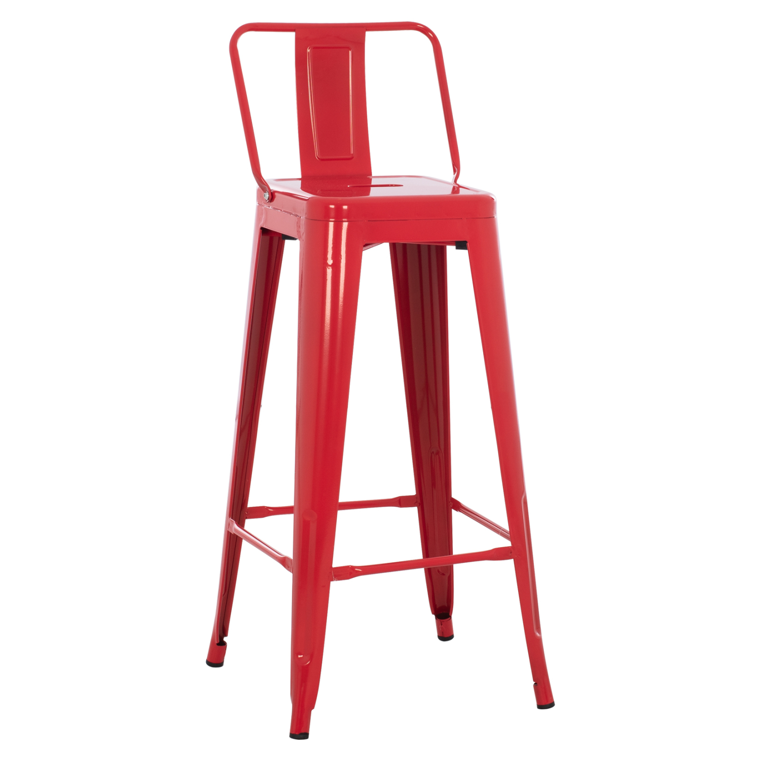BAR STOOL MELITA HM8643.04 METAL WITH BACKREST IN RED 43Χ43Χ100Hcm. cyprus