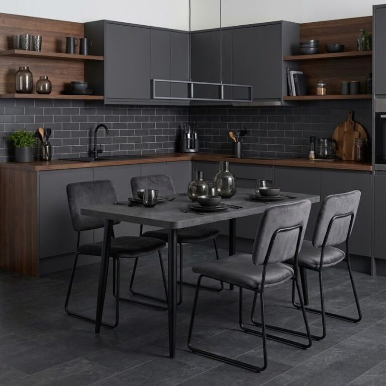 Levico Megapap Mdf/metallic table in dark grey concrete color ...