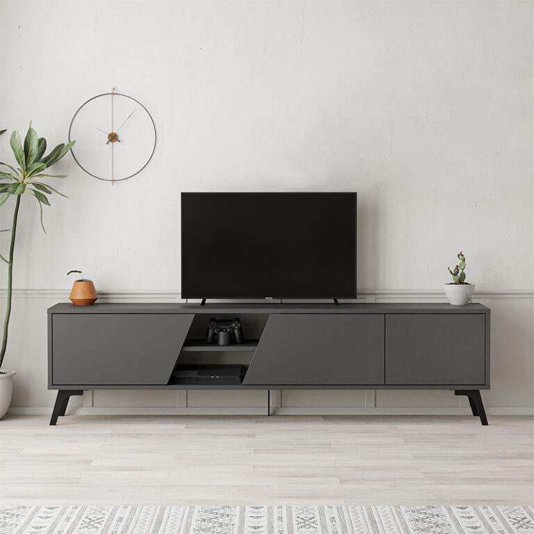 Fiona Megapap melamine TV furniture in anthracite color 180x35,6x48cm ...