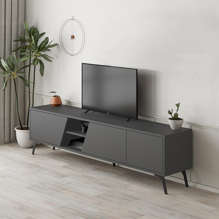 Fiona Megapap melamine TV furniture in anthracite color 180x35,6x48cm ...