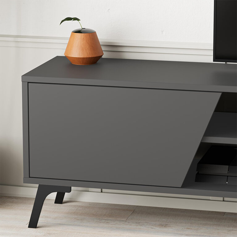 Fiona Megapap melamine TV furniture in anthracite color 180x35,6x48cm ...