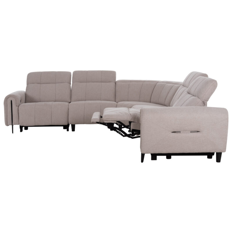 CORNER SOFA WITH 2 RECLINE SEATS ORACLE HM3290.02 BEIGE FABRIC ...