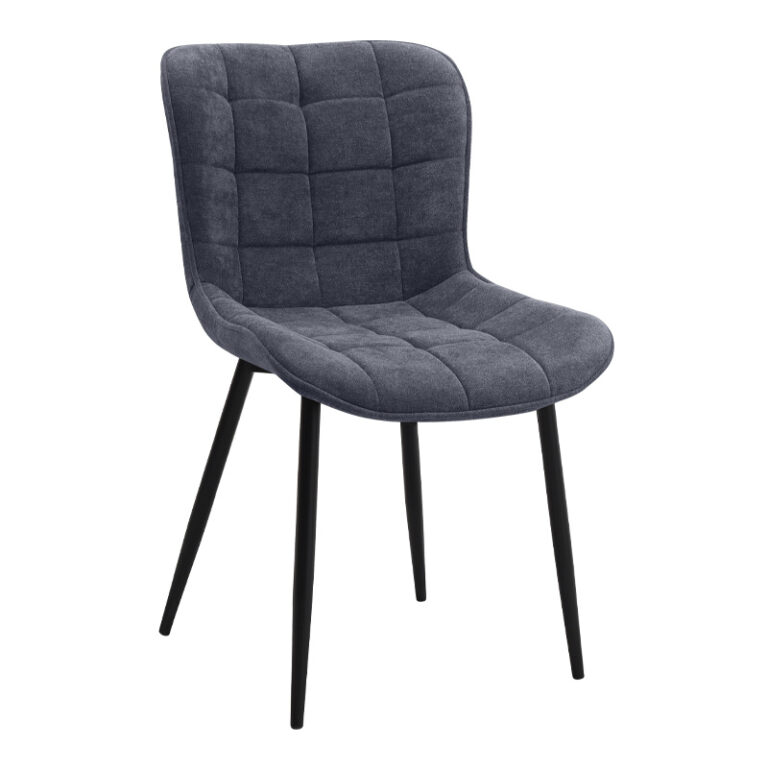 Chiara Megapap fabric dining chair in anthracite color with black metal ...