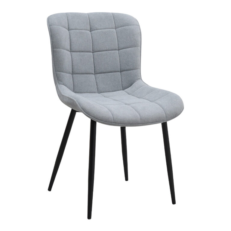 Chiara Megapap fabric dining chair in grey color with black metal leg ...