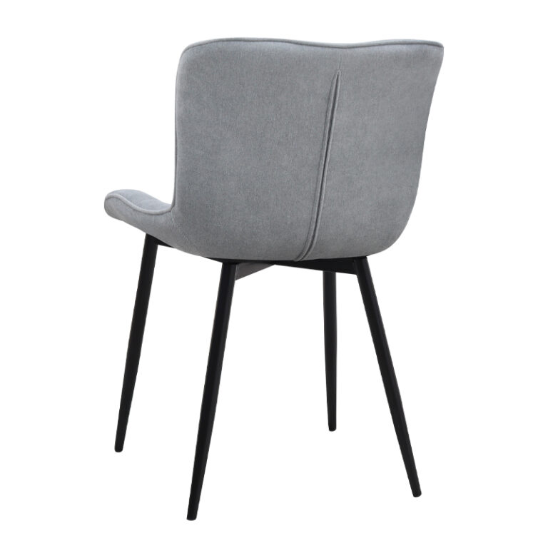 Chiara Megapap fabric dining chair in grey color with black metal leg ...