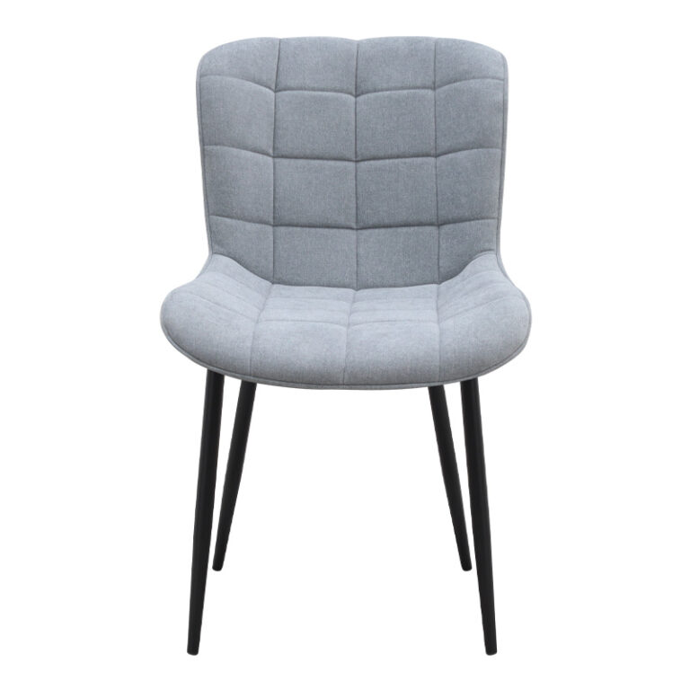 Chiara Megapap fabric dining chair in grey color with black metal leg ...